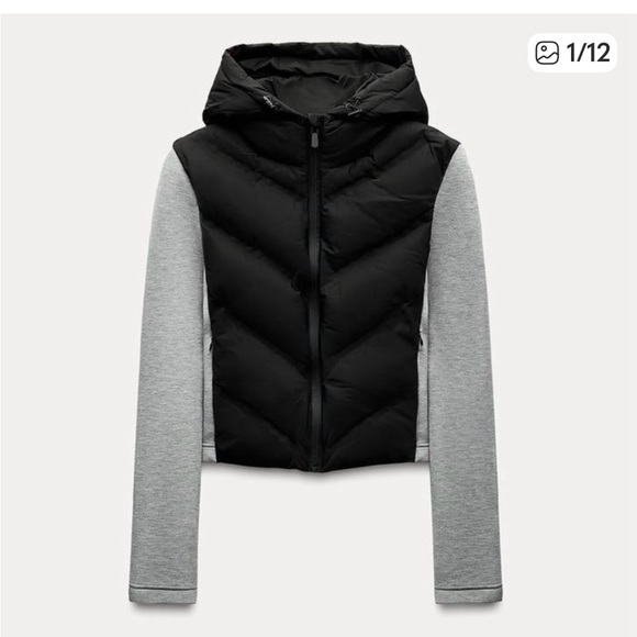 Zara | Jackets & Coats | Rare Zara Combination Black Puffer Jacket Nwt ...